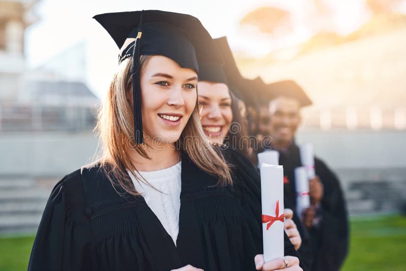 Each Diploma is a Lighted Match. Portrait of a Group of Students ...