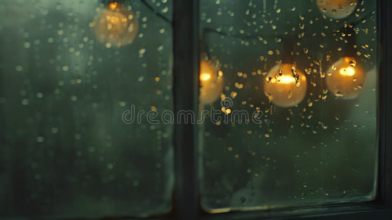 Each Drop of Rain is a Tiny Orb of Light Illuminating the Window Like a ...