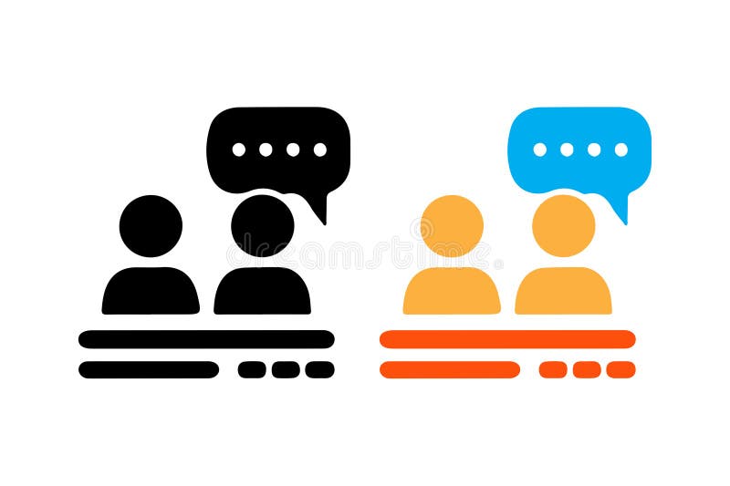 Two Icons Depicting Conversation between Pairs of People. Stock Vector ...
