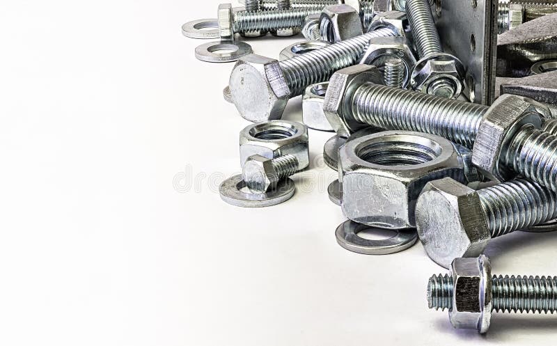 Each Threaded Fasteners Bolts Nuts. Stock Photo - Image of isolated ...