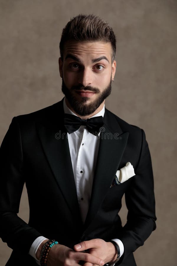Eager Groom Curiously Looking Forward Stock Photo - Image of looking ...