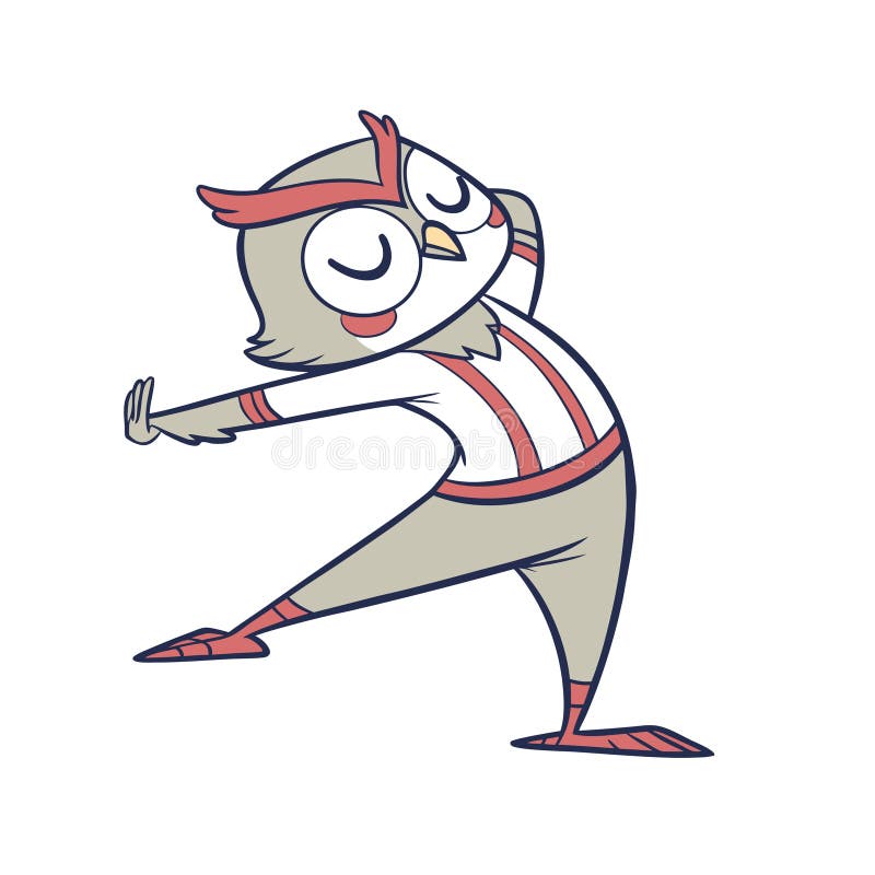 Eager Owl Practicing Yoga Poses Stock Photo - Illustration of isolated ...