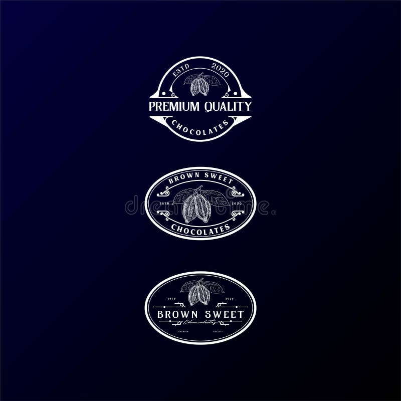 Set Collection Chocolate Cocoa Cacao Product Label Logo Design Stock ...