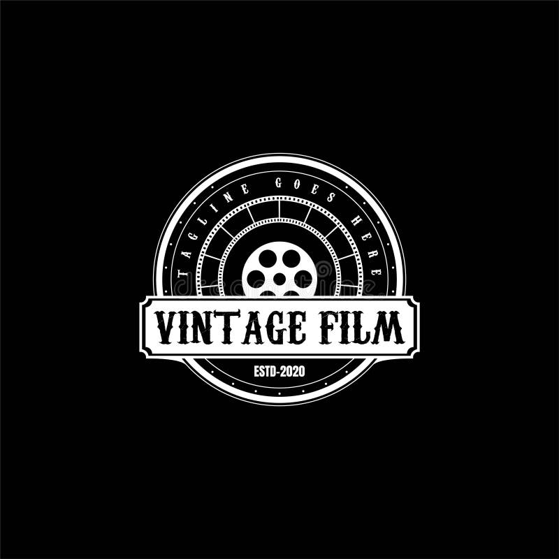 Retro Vintage Cinema Film Stripes Reel Movie Production Logo Design ...