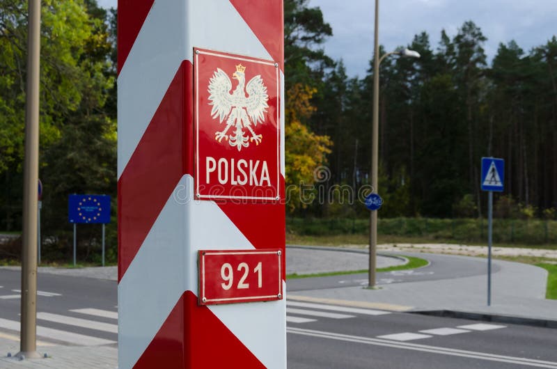 State border post editorial stock image. Image of blue - 234475574