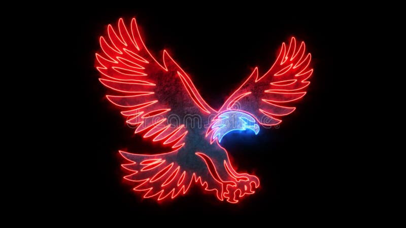 Eagle Animated Neon Logo with Reveal Effect - Overlay Graphic Element ...
