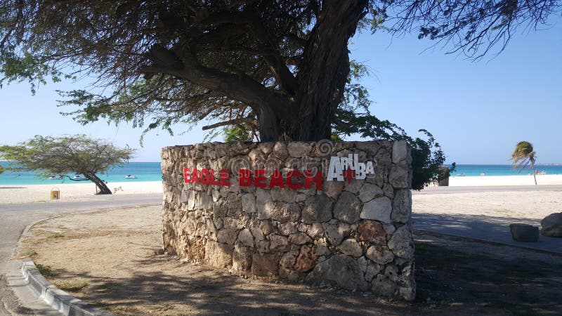 Eagle beach stock photo. Image of vacation, aruba, sign - 86283994