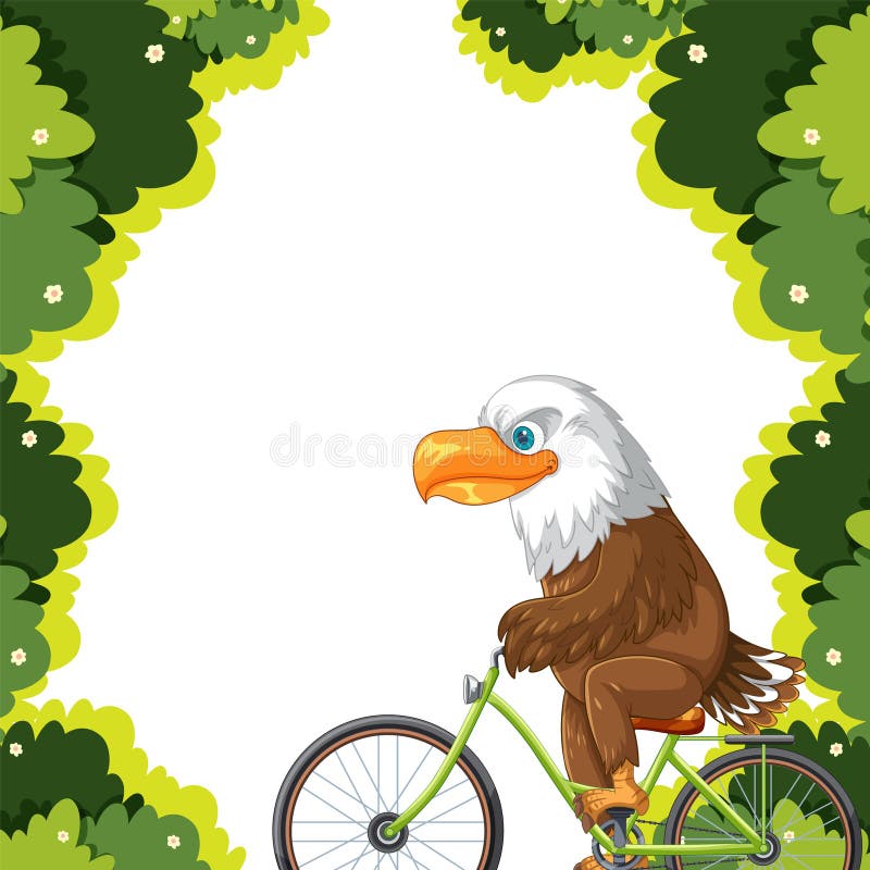 Eagle on a bike stock illustration. Illustration of adventure - 350522257