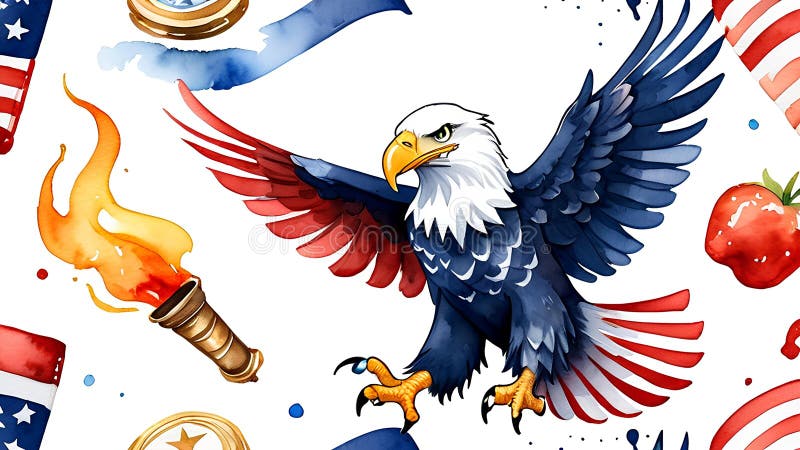 Eagle Bird with American Flag Color, Symbol of Freedom Stock ...