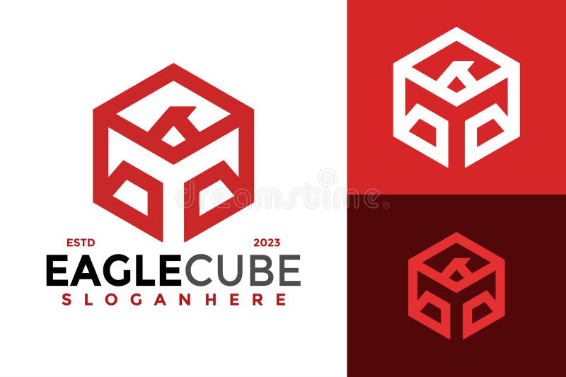 Eagle Bird Cube Logo Design Vector Symbol Icon Illustration Stock ...