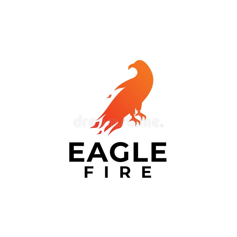 Eagle Bird Fire Icon Logo Design Template Stock Vector - Illustration ...