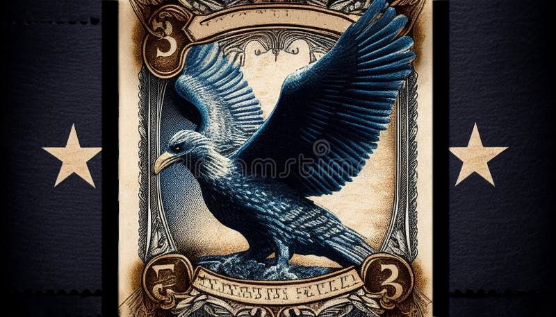 Eagle Bird Logo Design Illustration Concept. Bird Stamp Template Stock ...