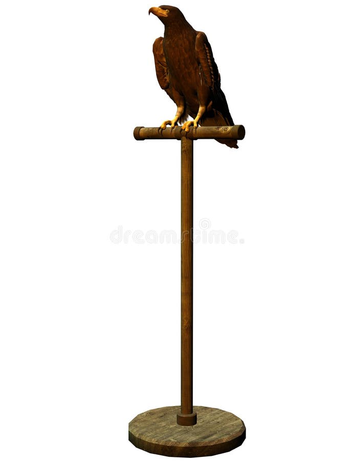 Eagle on bird perch stock illustration. Illustration of graphics - 48308627