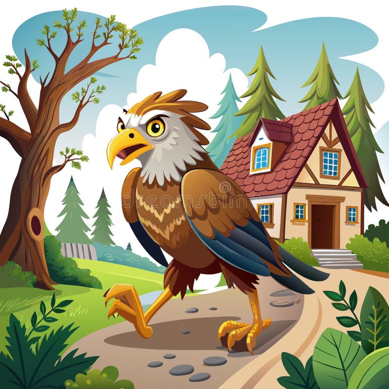 Eagle Bird Scared Walks House Vector Stock Vector - Illustration of ...