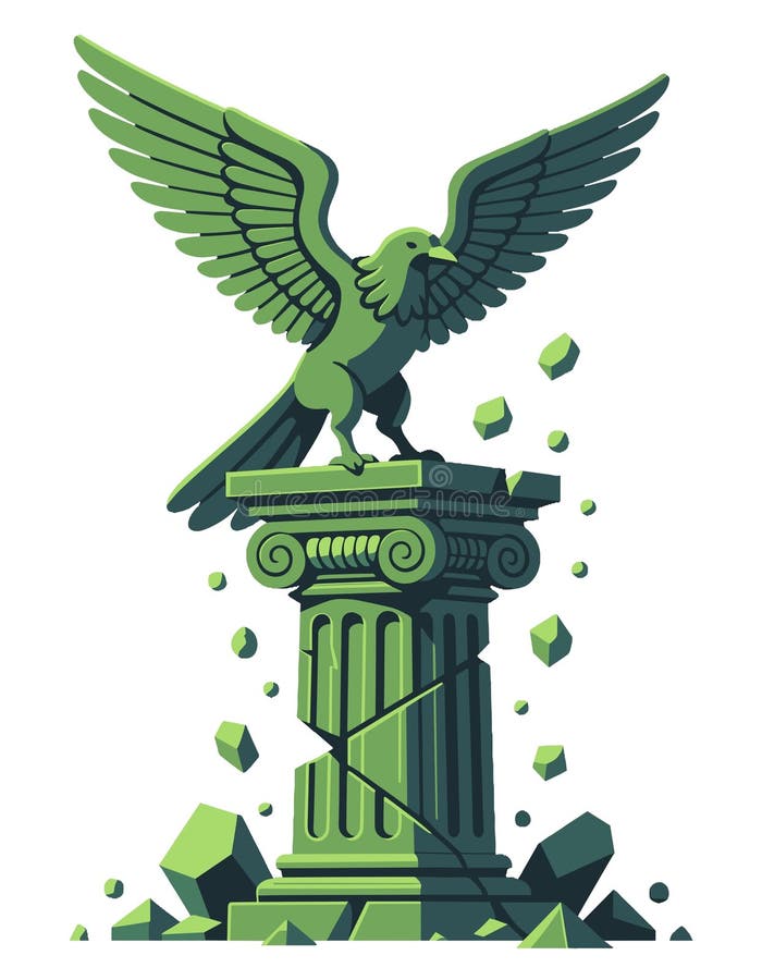 Eagle Bird Statue Perched Ionic Broken Column Ancient Roman Symbol ...