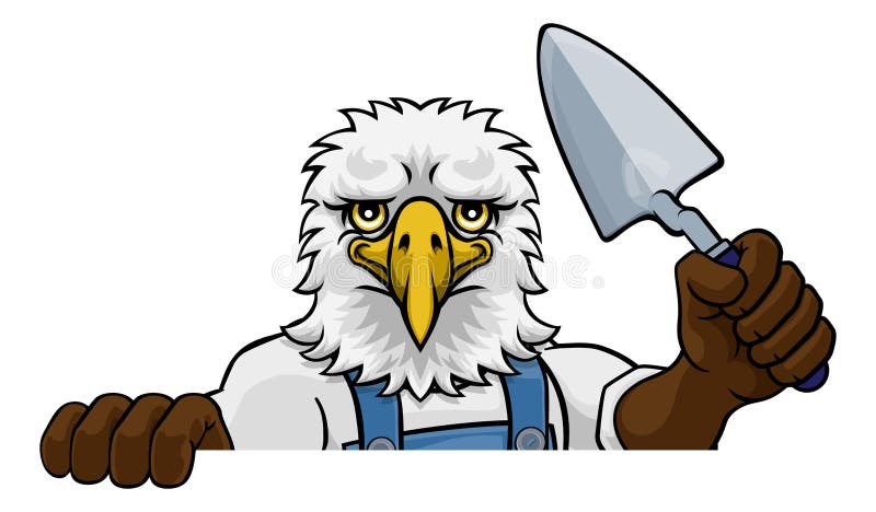 Eagle Bricklayer Builder Holding Trowel Tool Stock Vector ...
