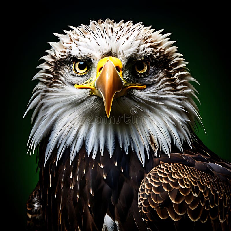 Eagle Captured in Direct View Feathers Peaking Stock Illustration ...