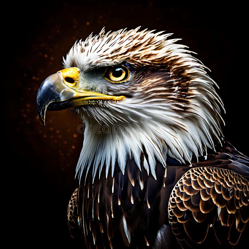 Eagle Captured in Direct View Feathers Peaking Stock Illustration ...