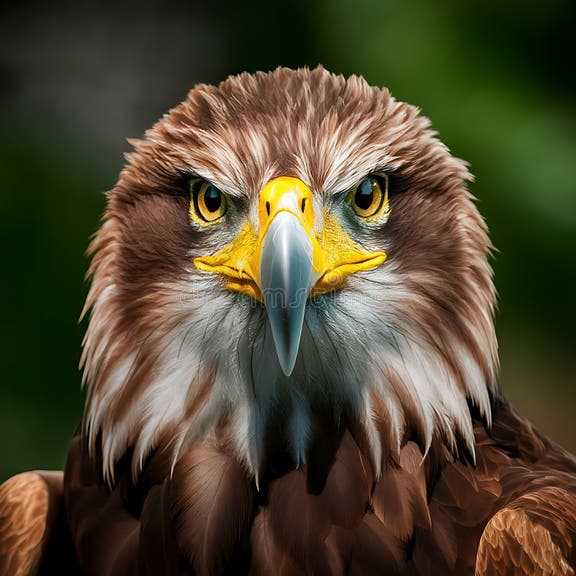 Eagle Captured in Direct View Feathers Peaking Stock Illustration ...