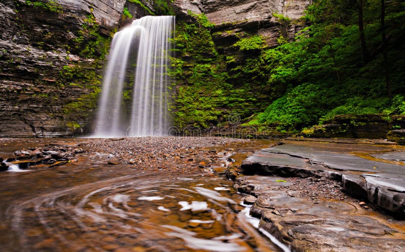 Eagle Cliff Falls, a Havana Glen Park, New York Immagine Stock ...