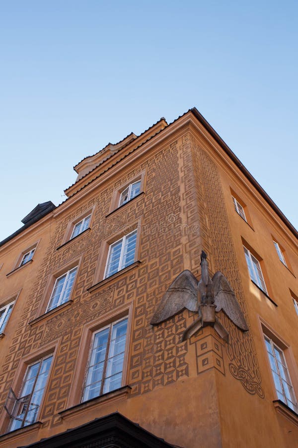 Eagle on a Corner of a Historical Building in Warsaw, Poland Editorial ...