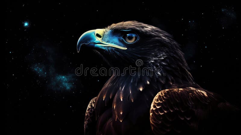 Eagle in Cosmic Space. Gnerative Ai. Stock Illustration - Illustration ...