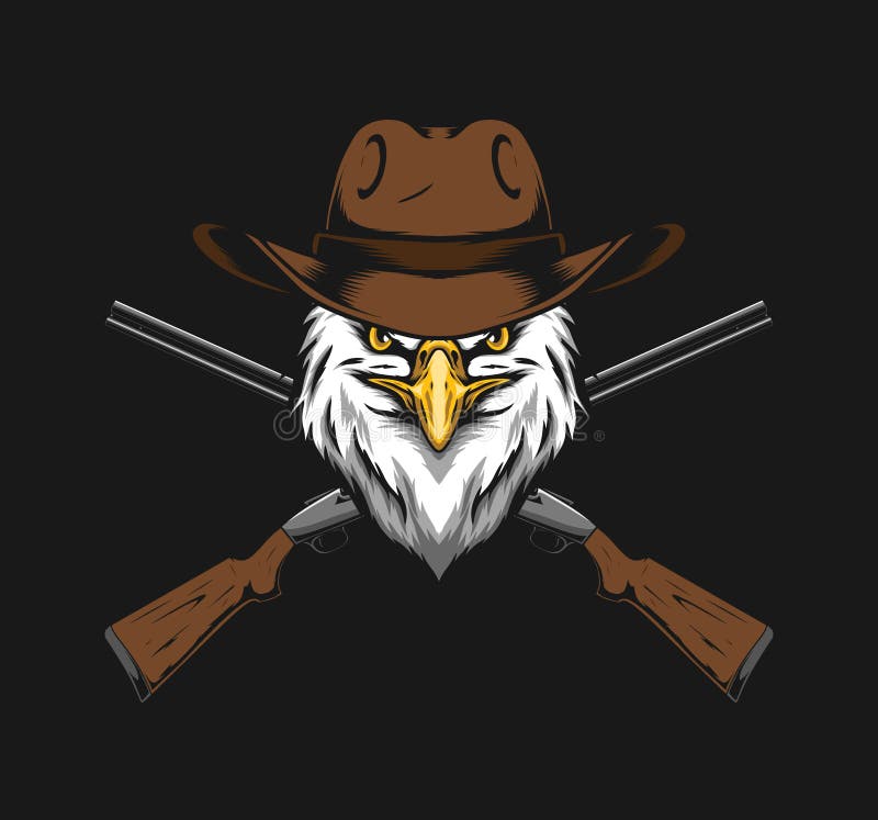 Eagle cowboy stock vector. Illustration of bald, sheriff - 281158033