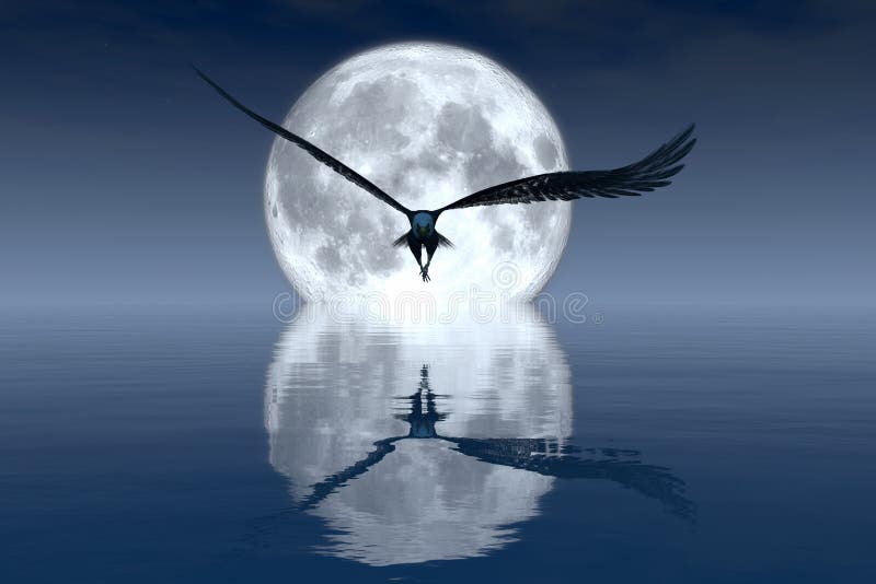 Eagle Flying Moon Stock Illustrations – 274 Eagle Flying Moon Stock ...