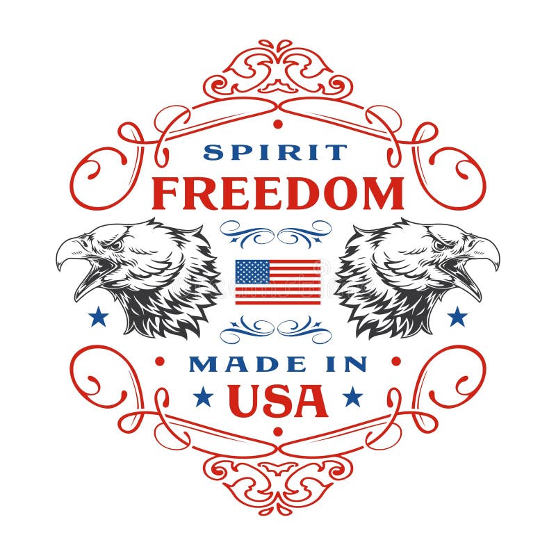 Eagle Design with American Flag and Freedom Theme Stock Illustration ...