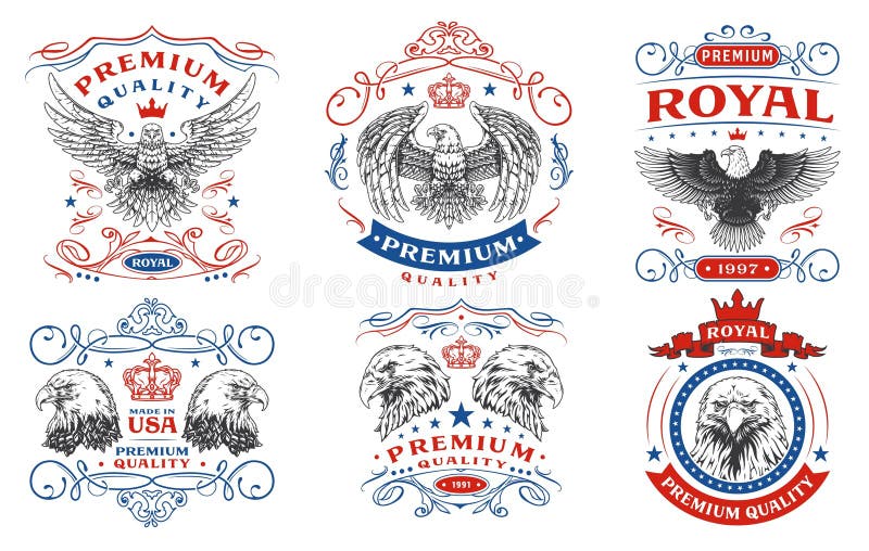 Eagle Designs with Quality and Tradition Stock Illustration ...