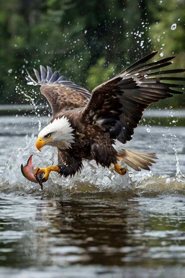 An Eagle Diving Towards Its Prey with Its Talons Outstretched, Ready To ...