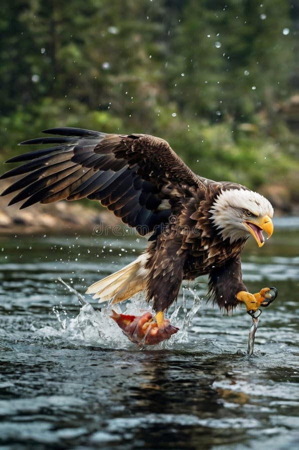 An Eagle Diving Towards Its Prey with Its Talons Outstretched, Ready To ...