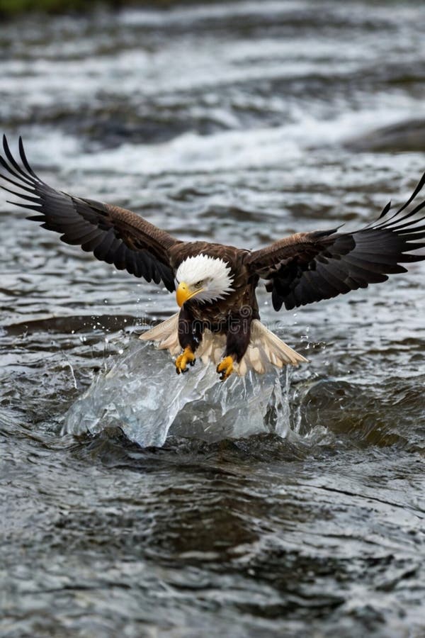 An Eagle Diving Towards Its Prey with Its Talons Outstretched, Ready To ...
