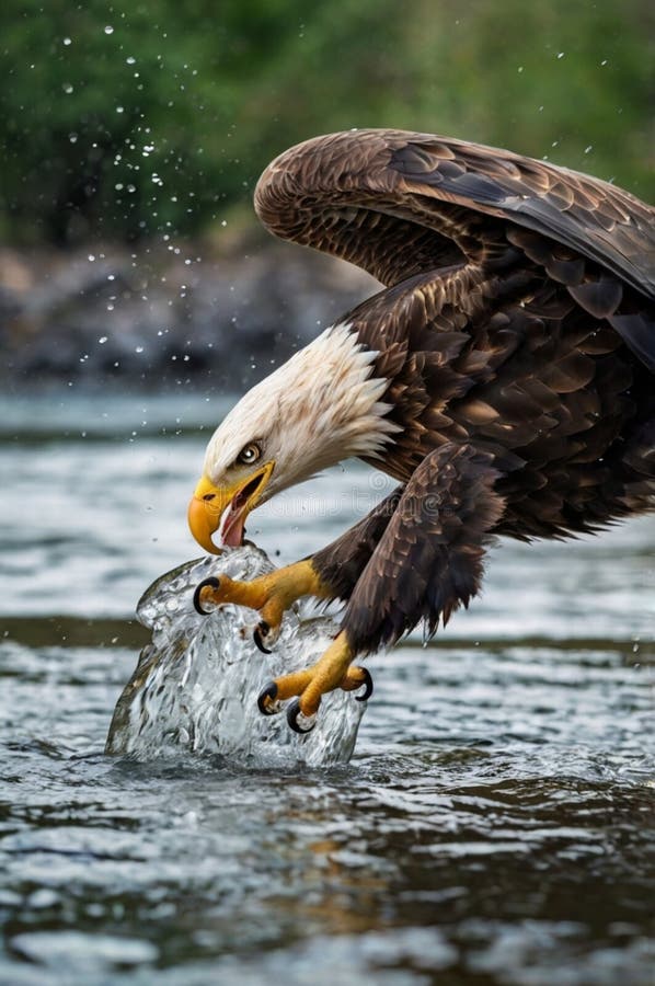 An Eagle Diving Towards Its Prey with Its Talons Outstretched, Ready To ...