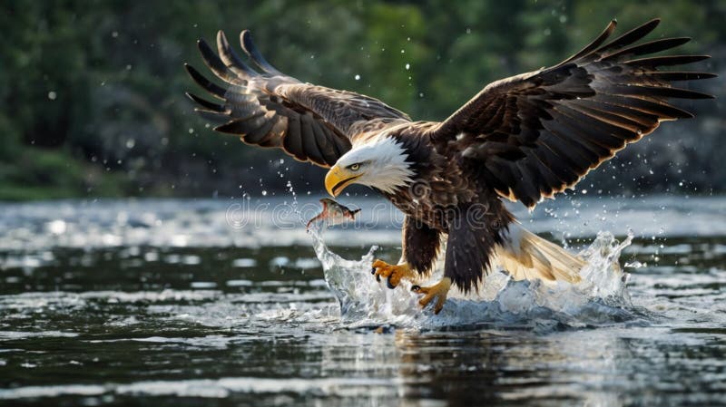 An Eagle Diving Towards Its Prey with Its Talons Outstretched, Ready To ...