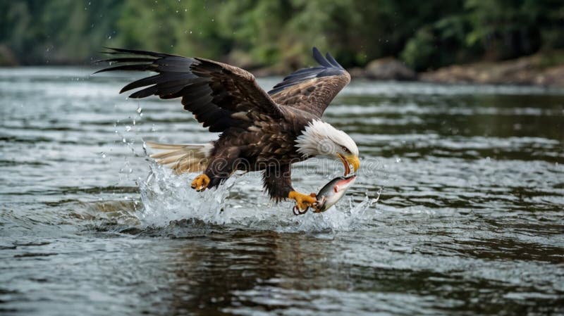 An Eagle Diving Towards Its Prey with Its Talons Outstretched, Ready To ...