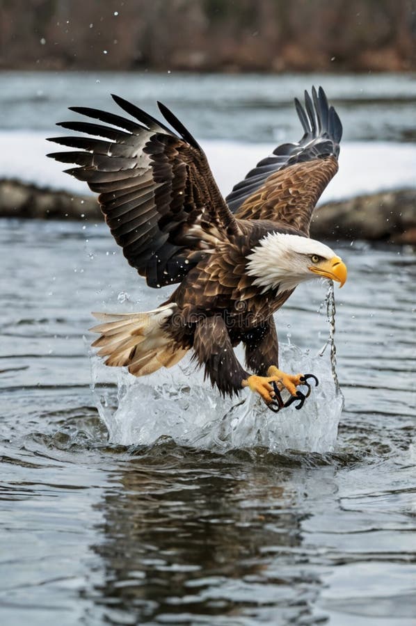 An Eagle Diving Towards Its Prey with Its Talons Outstretched, Ready To ...