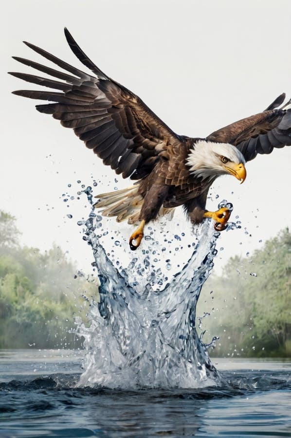 An Eagle Diving Towards Its Prey with Its Talons Outstretched, Ready To ...