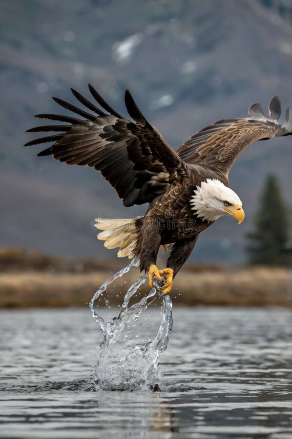 An Eagle Diving Towards Its Prey with Its Talons Outstretched, Ready To ...