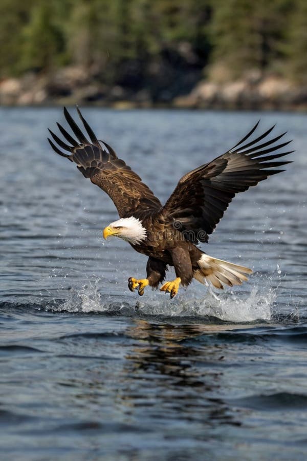An Eagle Diving Towards Its Prey with Its Talons Outstretched, Ready To ...