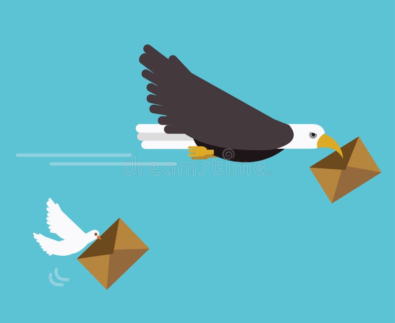 Eagle and Dove Mail Delivery. Stock Vector - Illustration of ...