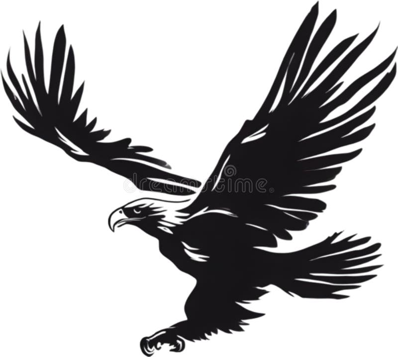 Eagle, Drawing of an Eagle Using the Japanese Brushstroke Technique. AI ...