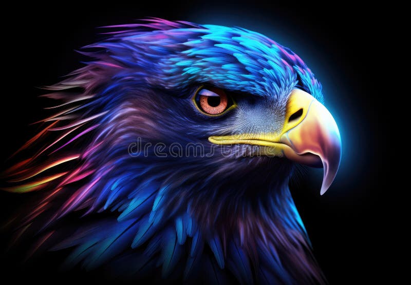 Eagle Drawn with Bright Colors. Colorful Image of Eagle for Advertising ...