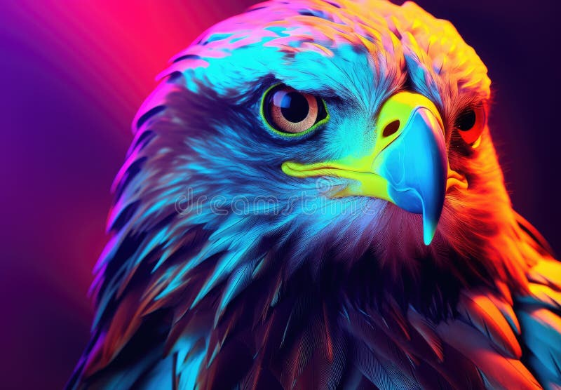 Eagle Drawn with Bright Colors. Colorful Image of Eagle for Advertising ...