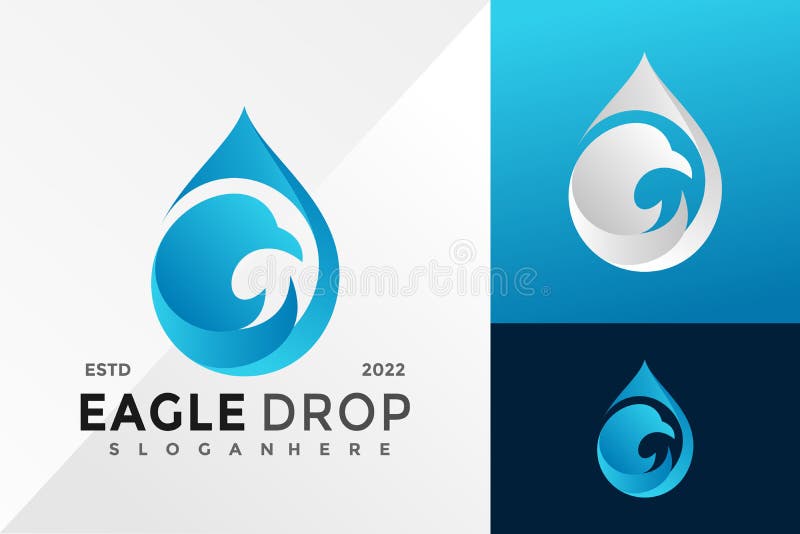 Eagle Drop Wave Logo Design Vector Illustration Template Stock Vector ...