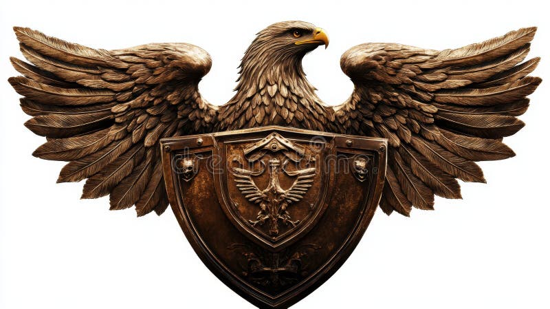 Majestic Eagle Emblem with Expansive Wings and Shield. a Powerful ...