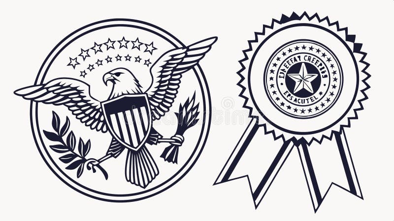 Eagle Emblem Official Seal Designs Vector Set Generative AI Stock ...