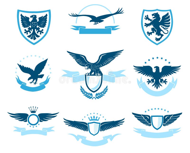 Eagle Emblem Set En Un Fondo Blanco Ilustración del Vector ...
