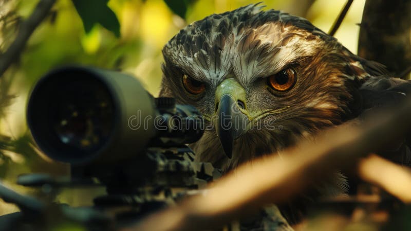 Eagle Eye View with Optical Sight. Focused and Determined, Ready for ...