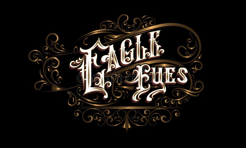 EAGLE EYES Lettering Custom Style Design Stock Illustration ...
